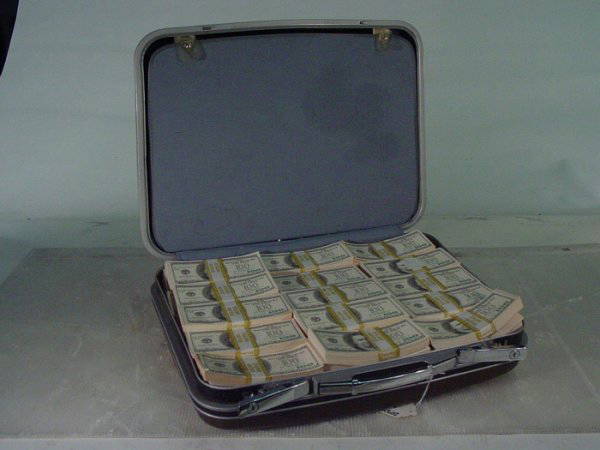 Government Spy Hard Suitcase With Prop Money