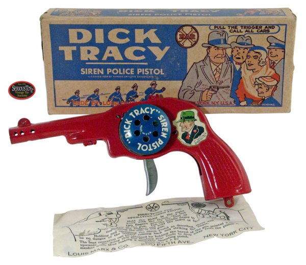 1934 Marx Dick Tracy Siren Police Pistol In Box