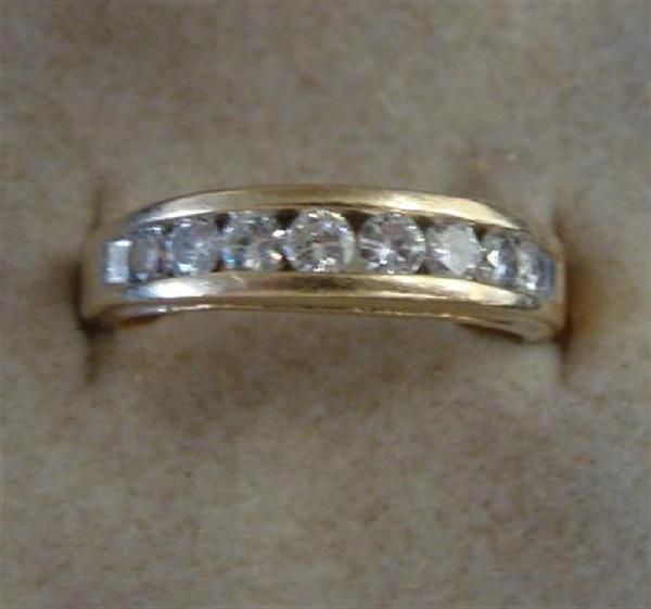 Solid 14k Gold Diamond Mens Ring