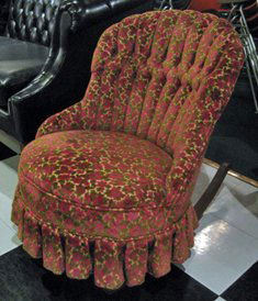 Victorian Velvet Slipper Rocking Chair