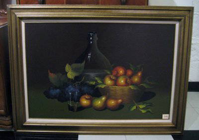 De Mazia Framed Oil On Canvas, Still Life With Bottle