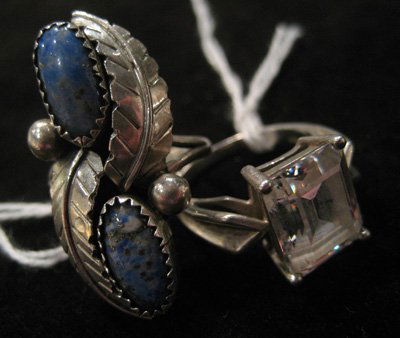 Two Sterling Silver Native American Indian Rings