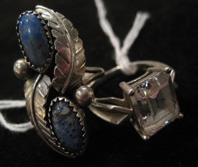 Two Sterling Silver Native American Indian Rings