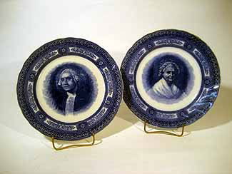 Pr Royal Doulton Flow Blue George Washington Plates
