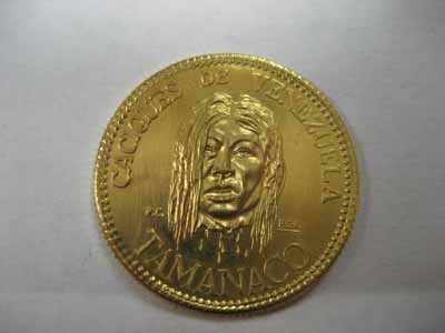 1957 Venezuelan Cacique Gold Coin Tamanaco