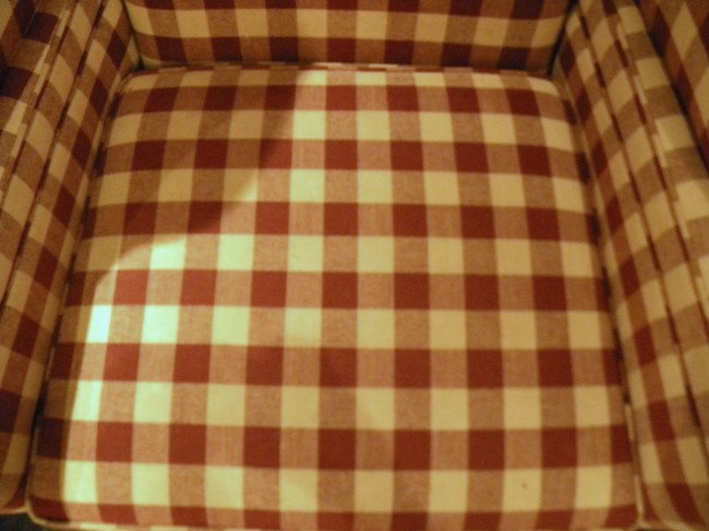 Pr Red/White Gingham Wingback Chairs - THE SEREAPH : Lot 21071