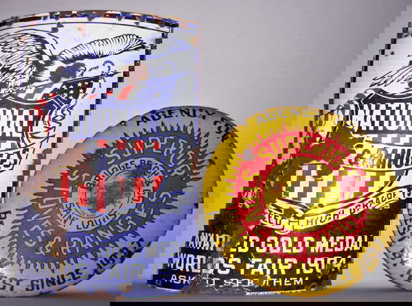 Two Porcelain Stove Signs