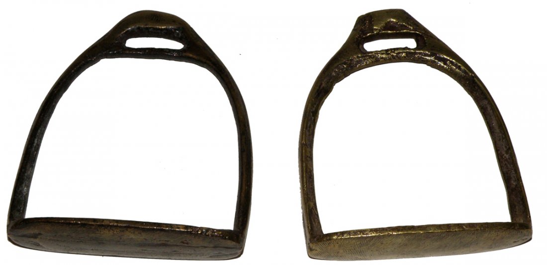 180: CIVIL WAR CONFEDERATE BRASS STIRRUPS - LOT OF TWO