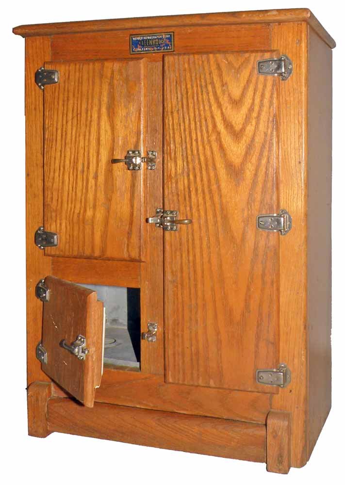 SALESMAN SAMPLE OAK ICE BOX BY KLEEN KOLD