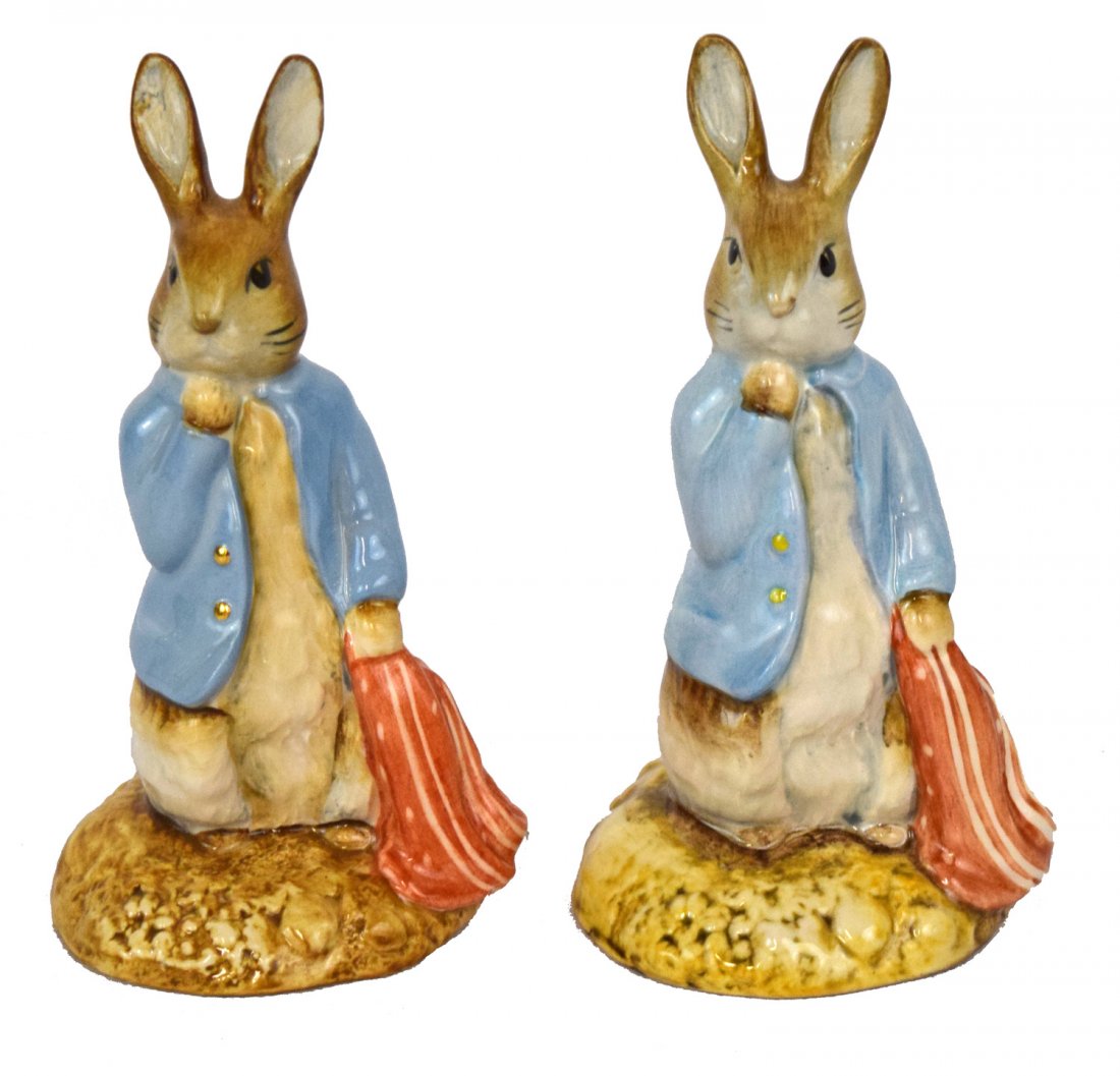 Two Beatrix Potter Peter Rabbit Figures