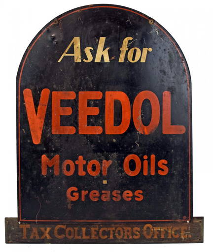 Two Sided Veedol Motor Oil Sign