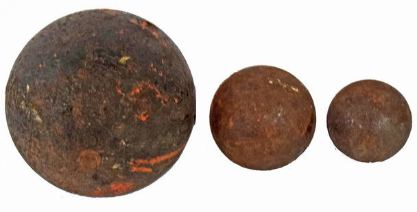 Three Civil War Cannon Balls