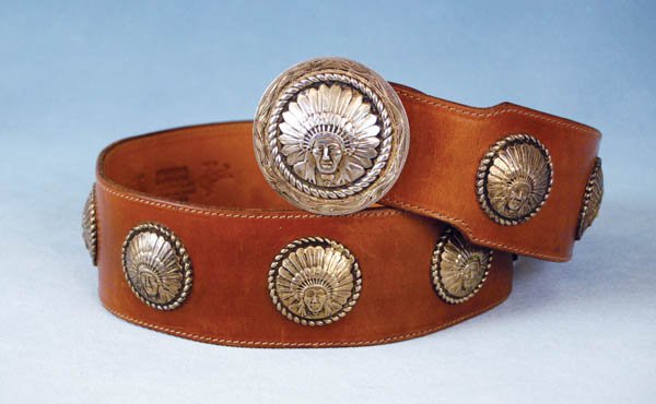 589: Woman's Bohlin Indian Head Belt