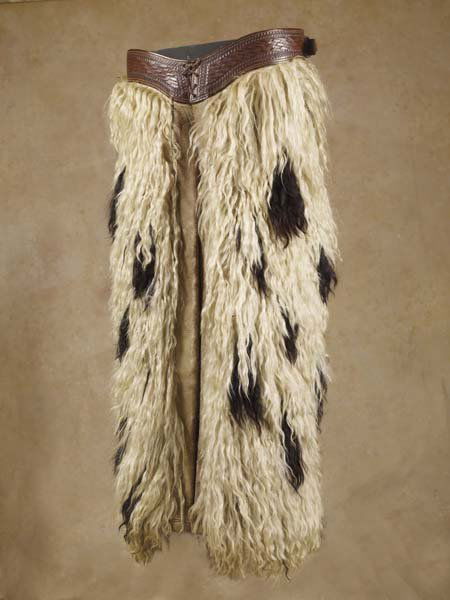 112: Black and White Pinto Woolie Chaps