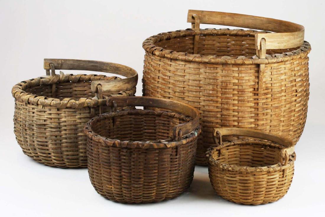 early 20th c nest of 4 Taghkanic baskets