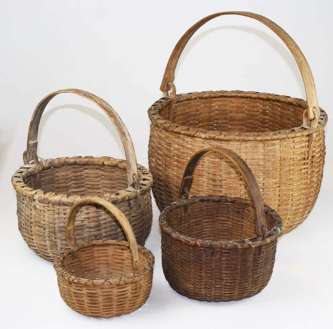 early 20th c nest of 4 Taghkanic baskets