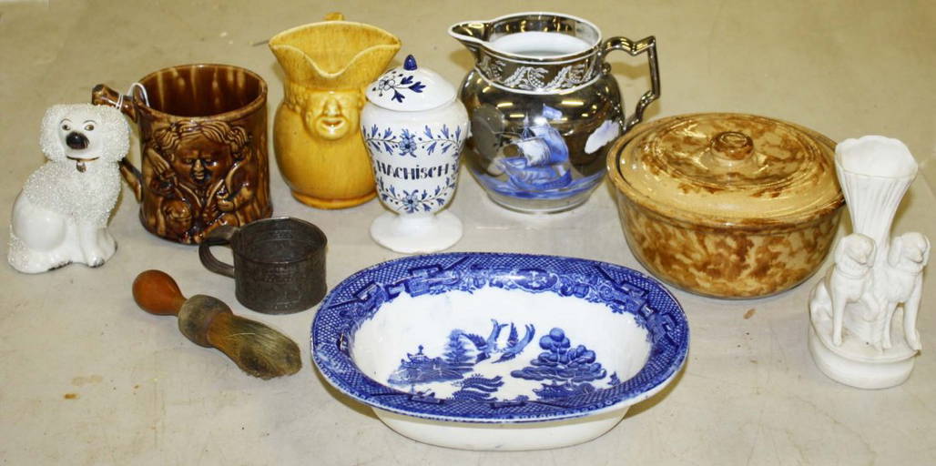 Lot Of 19th C. Pottery And Country Primitives