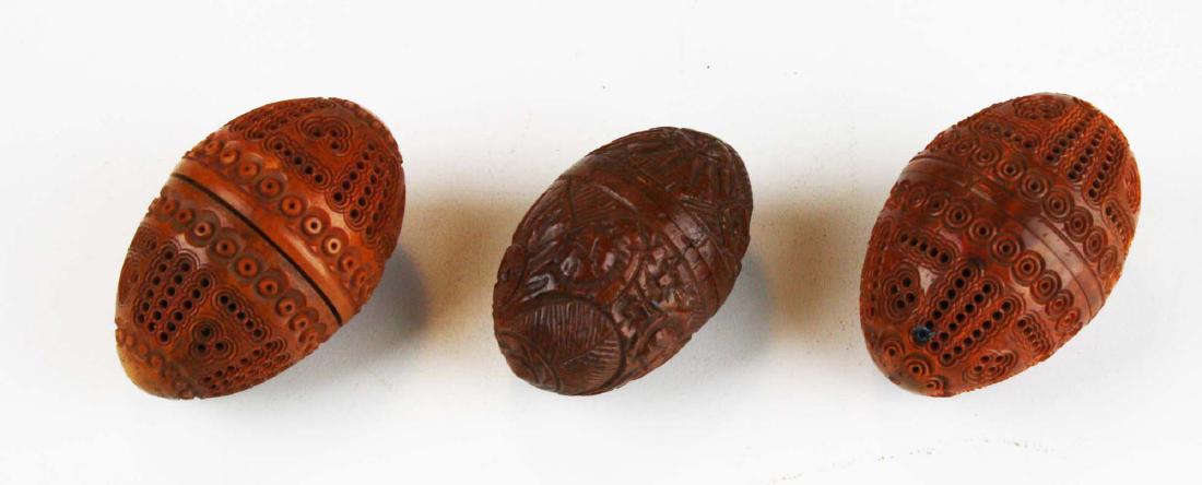 Group Of 3 Chinese Carved Nuts