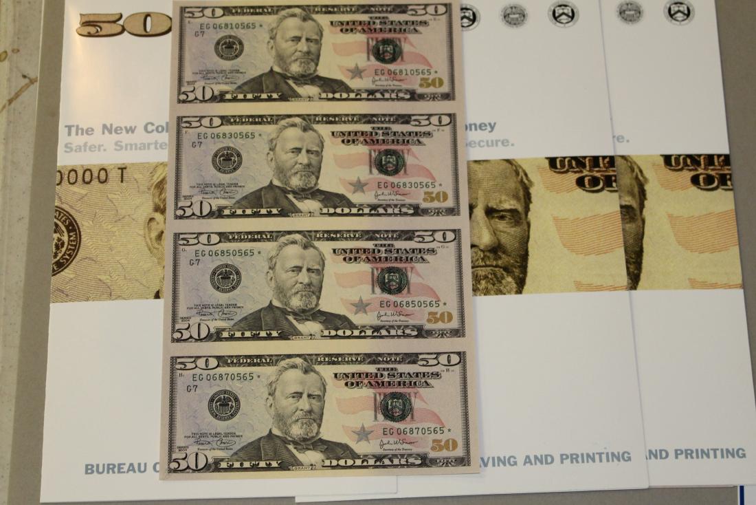 Uncut Sheets of $50 Federal Reserve Notes