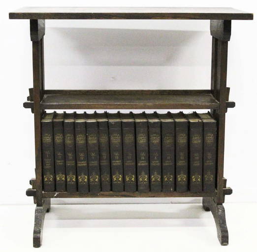 Roycroft Arts And Crafts Oak Bookcase End Table