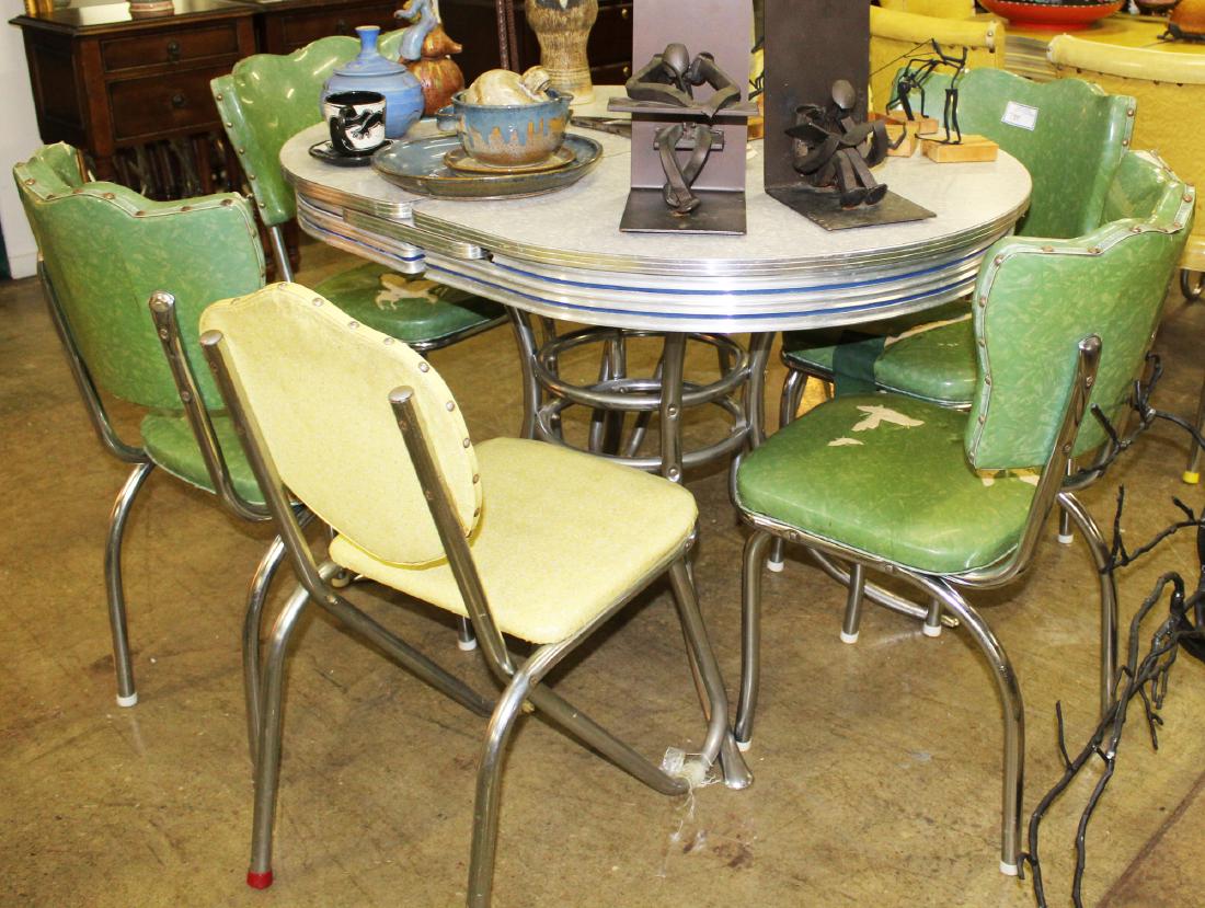 Vintage chrome Formica topped dining table set