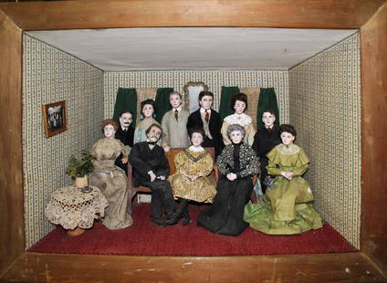 Folk Art Diorama Of Fatz Family, Newark, Nj