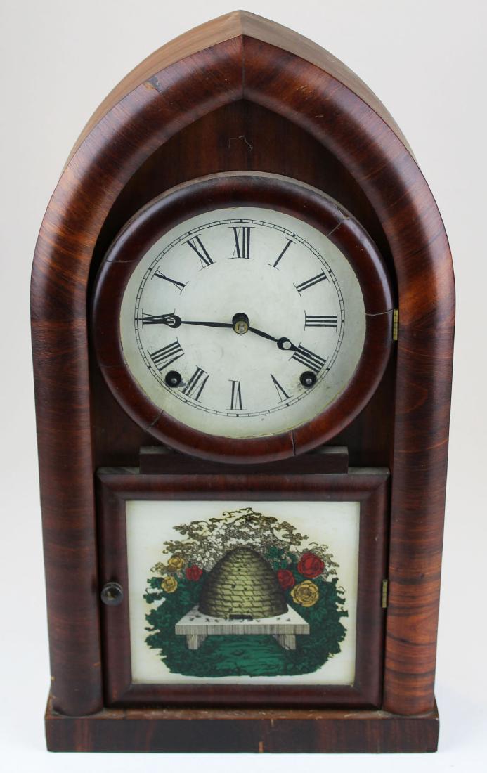 19th c Welch 8 day beehive shelf clock