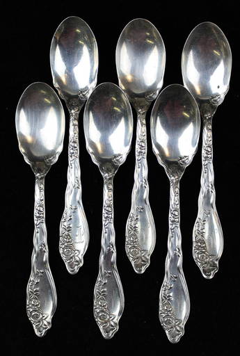 6 Simpson Hall & Miller Sterling Teaspoons