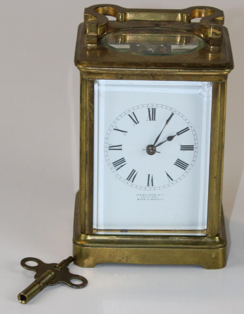 Hamilton & Co. Calcutta brass carriage clock