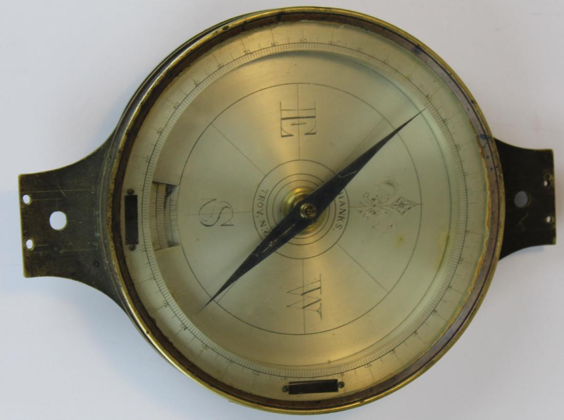 Hanks, Troy, NY brass surveyor's compass