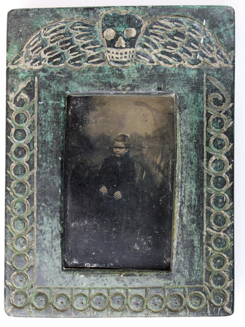 tombstone carved stone picture frame