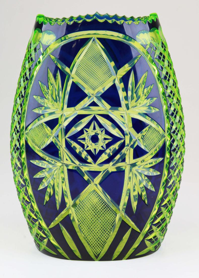 Moser cobalt flashed canary cut glass vase - Mar 23, 2019 | Duane ...