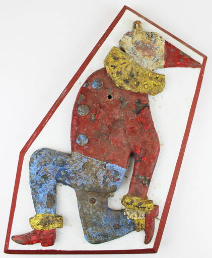 Early 20th C Steel Clown Shooting Target