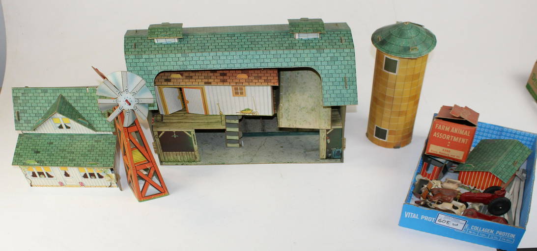 Vintage Cardboard Farm Set With Animals