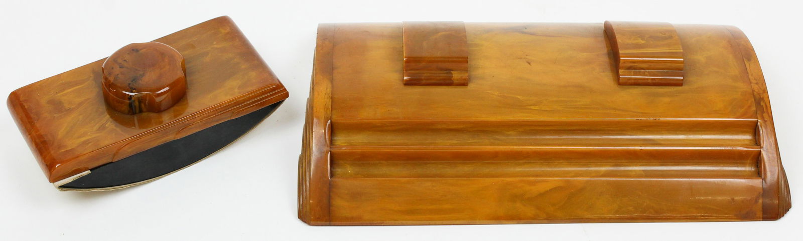 Art Deco Amber Catalin Bakelite Desk Set