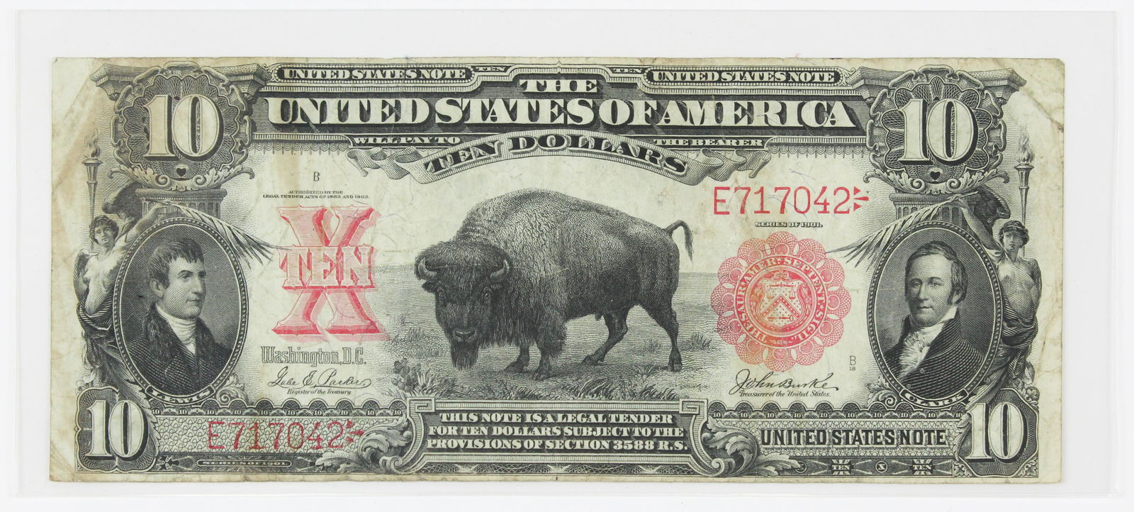 1901 United States Note $10 Bison Banknote - Feb 21, 2020 | Merrill's ...