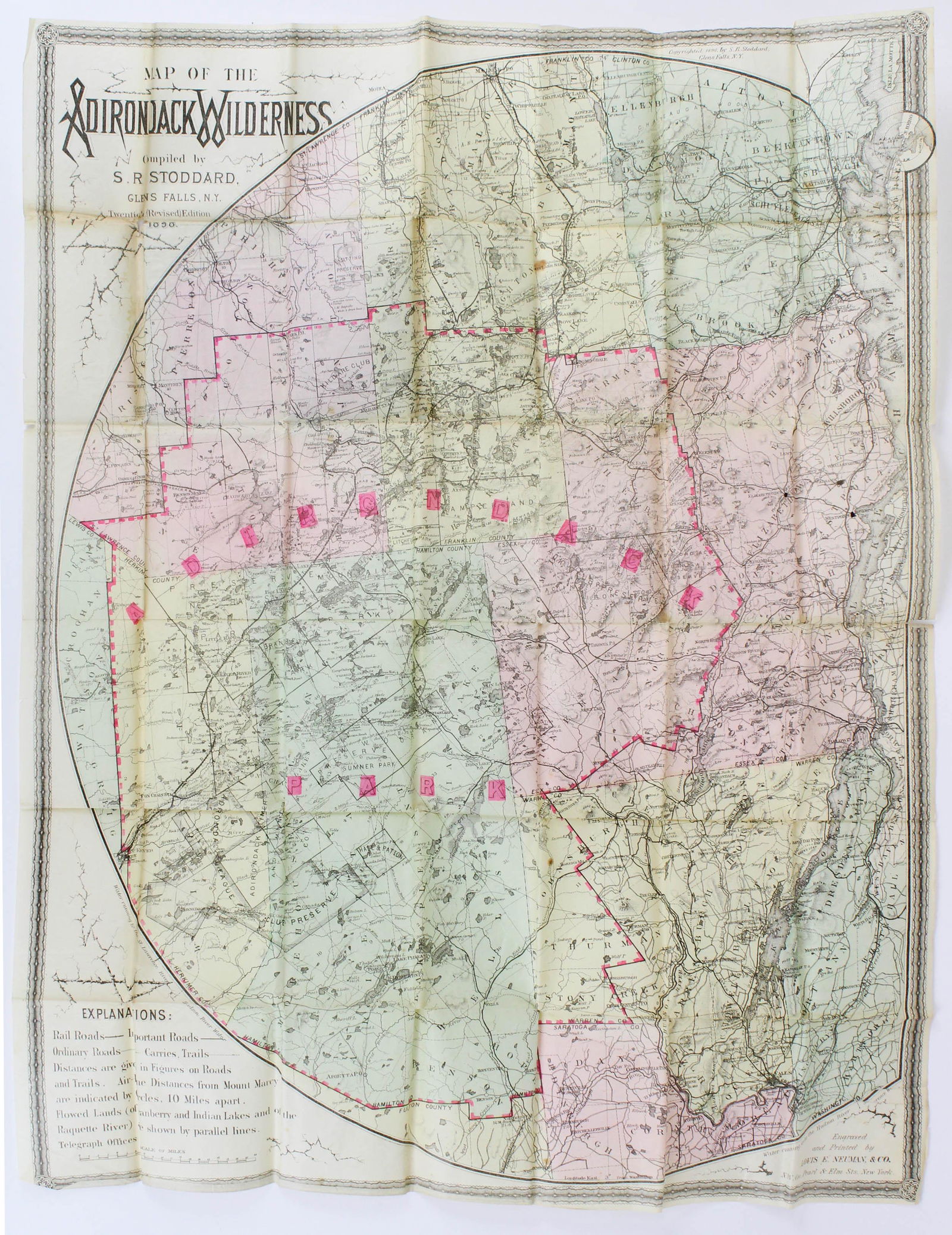 Stoddard's Map Of The Adirondack Wilderness