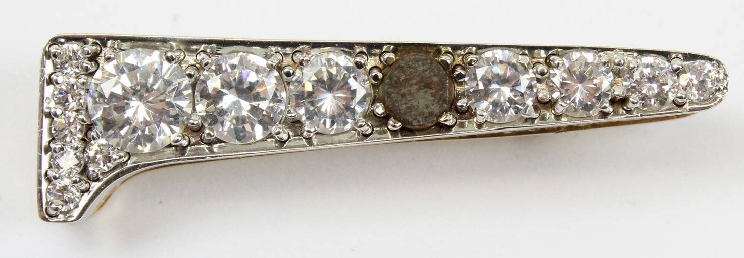 Platinum & 18k Railroad Spike Pin / Brooch.