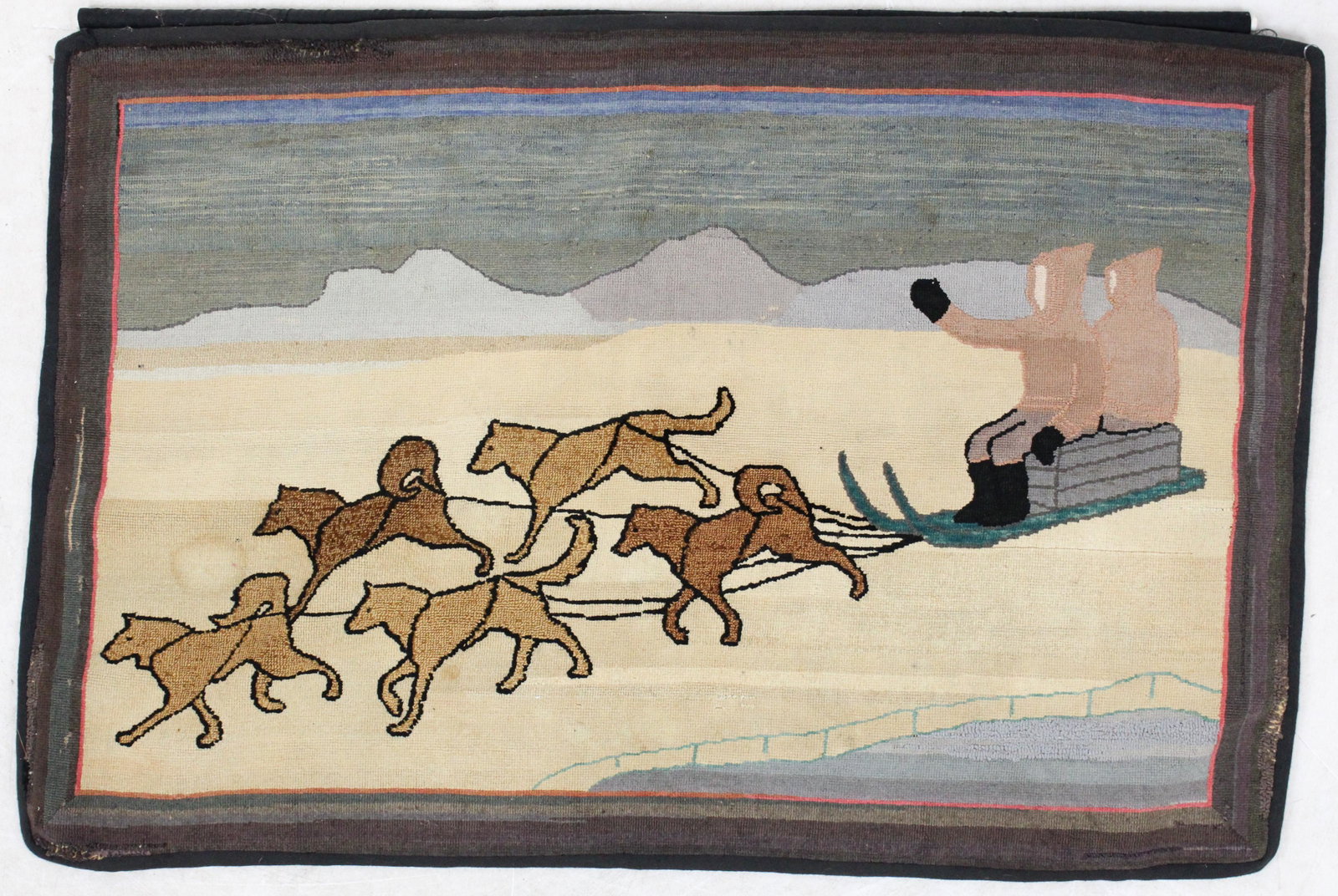 Early 20th c Grenfell Labrador Hooked Rug - Nov 06, 2020 | Merrill's ...
