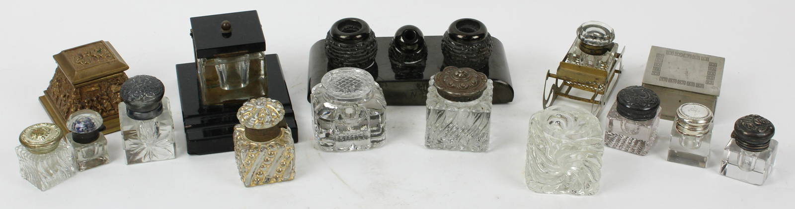 Collection Of Inkwells And Inkstands