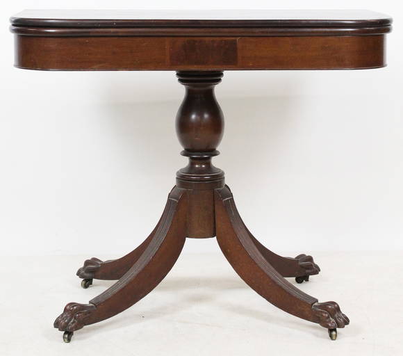 Neoclassical "duncan Phyfe" Style Card Table