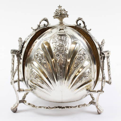 Rare Italian Sterling Silver Folding Biscuit Box