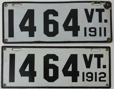 Vintage Porcelain License Plates