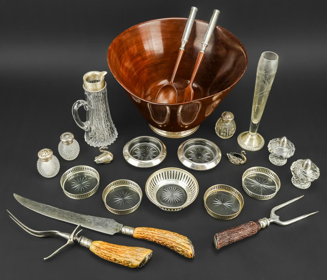 Group Of Sterling Mounted Hollowware Items
