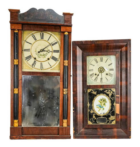 1838 Daniel Pratt Jr. Shelf Clock and Ansonia Mantle Clock (#0491) on ...