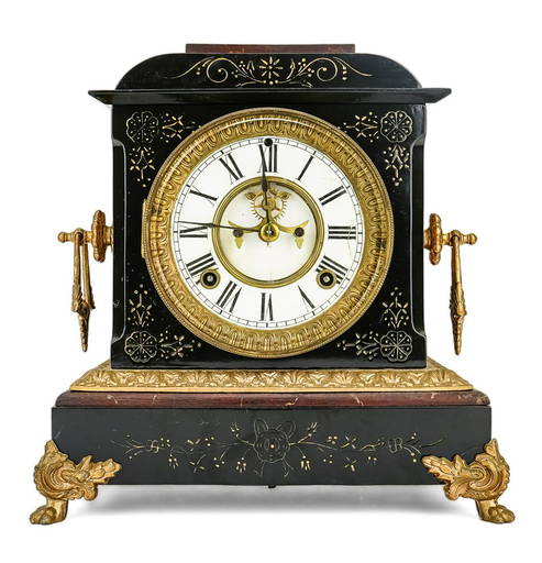 Ansonia Clock Co. Cast Iron Mantle Clock (#0498) on Aug 26, 2022 ...