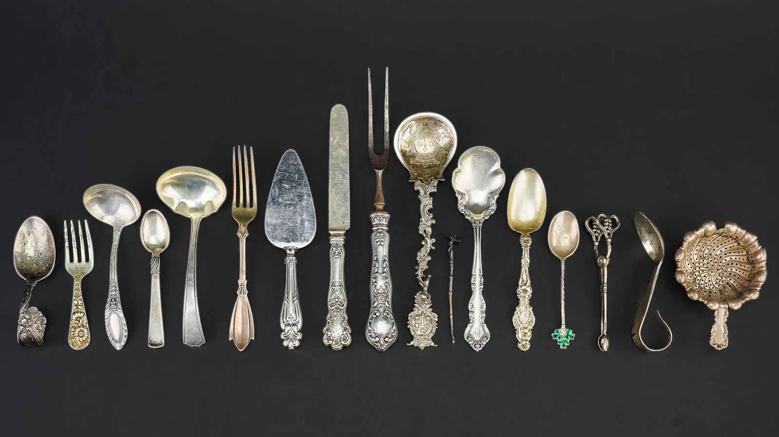 17 Pcs. Assorted Sterling And Coin Silver Flatware