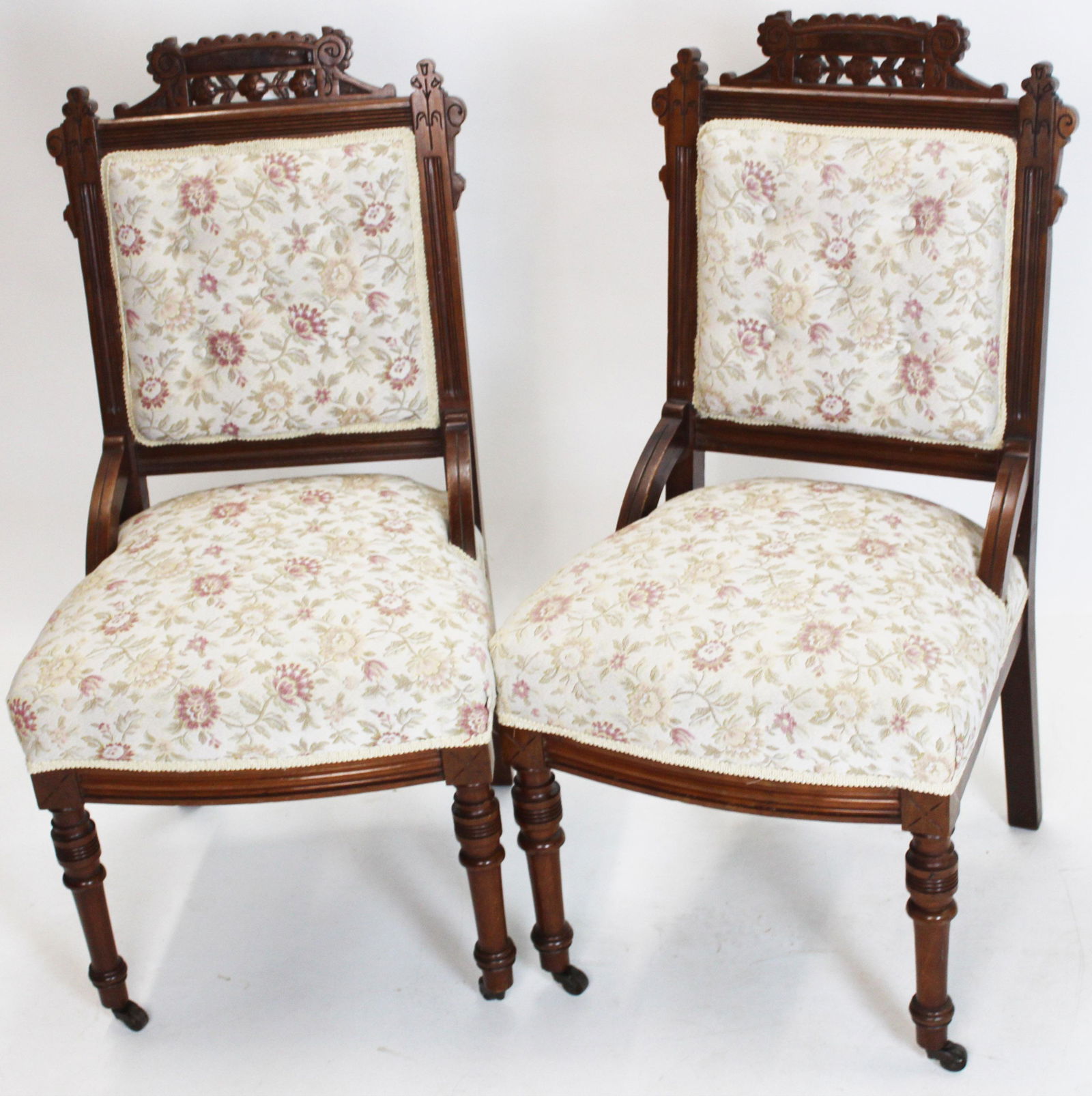 Pair Of Eastlake Victorian Parlor Chairs