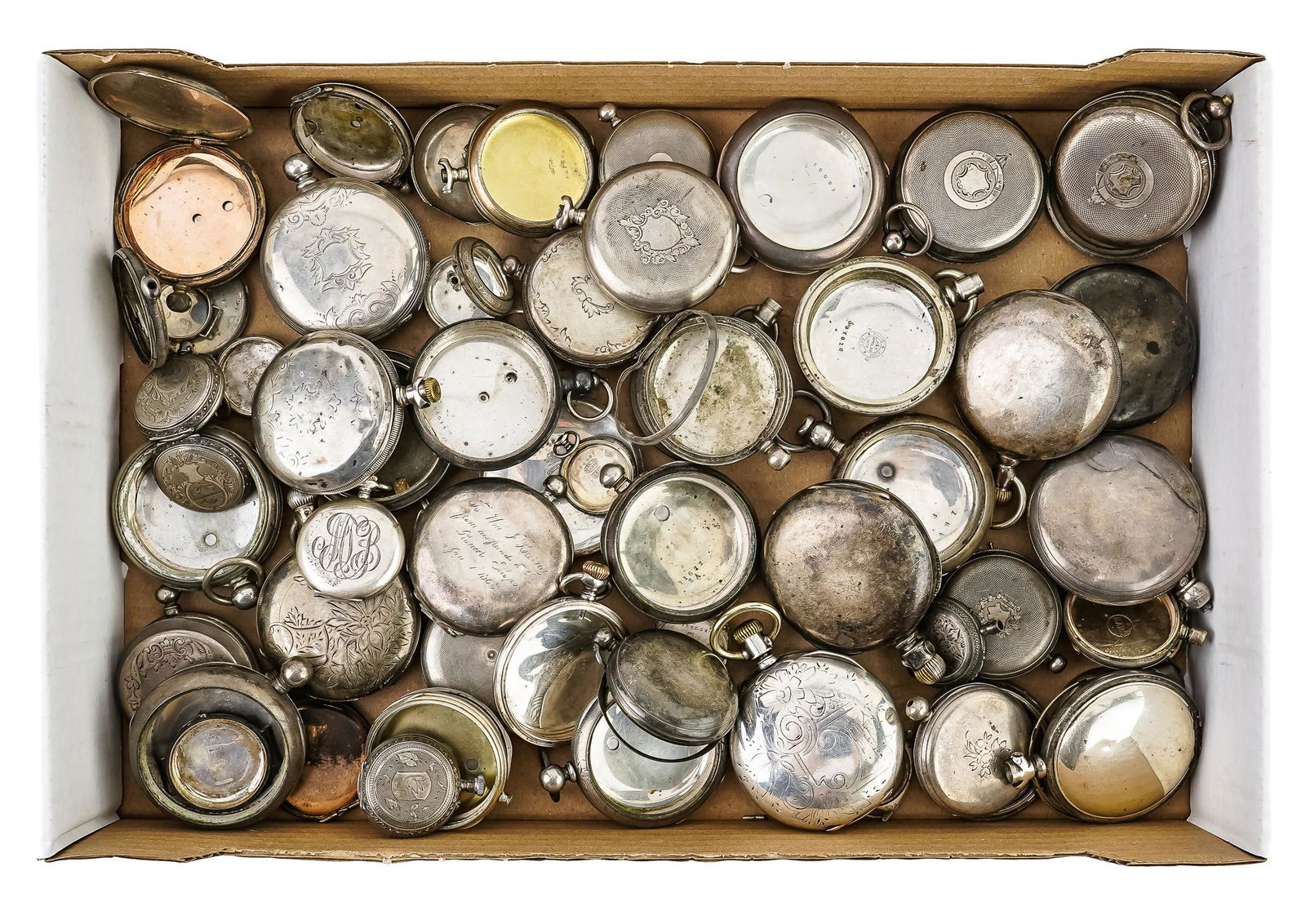 Collection Of 50 Silver Pocket Watch Cases