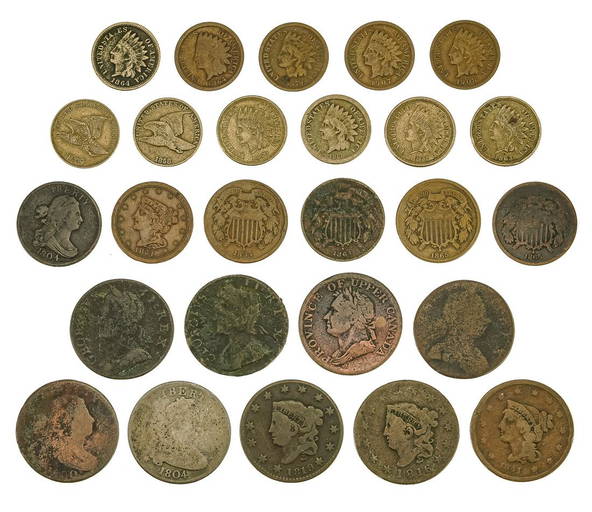 18th, Early 19th c Copper Coins - Dec 16, 2022 | Merrill's Auctioneers ...